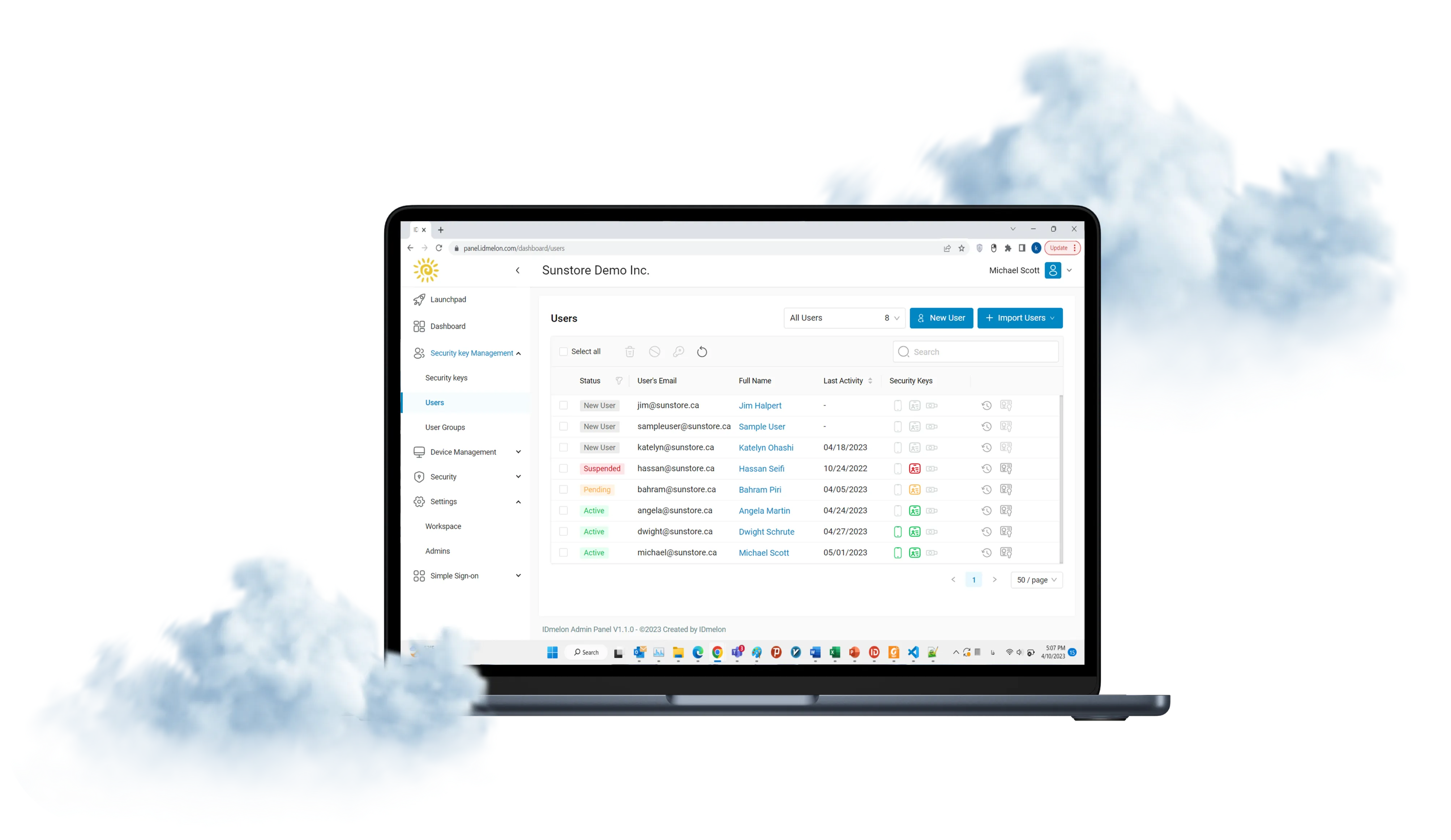 Centralized FIDO2 Security Key Management